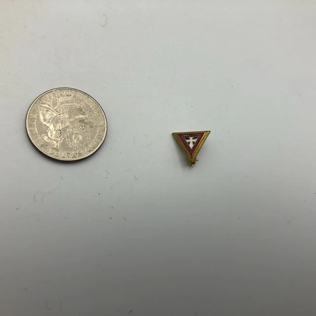 VTG ANTIQUE YMCA Triangle Hi-Y Small Enamel Lapel Pin Cross Symbol ...