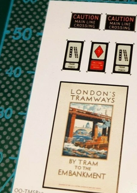 LONDON TRAMWAYS POSTER & Tram Road Sign & Railway Warning Kit1 1920S Oo ...