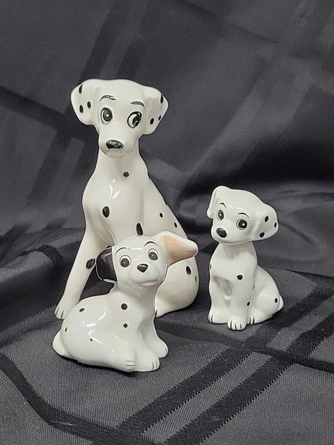VINTAGE DISNEY 101 Dalmatians Porcelain Dog Figurines SET OF 3 Perdita ...