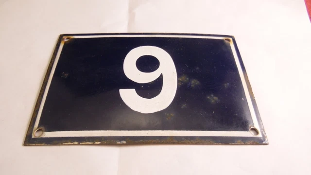 PLAQUE ÉMAILLÉE ANCIENNE numéro de rue 9 EUR 14,90 - PicClick FR