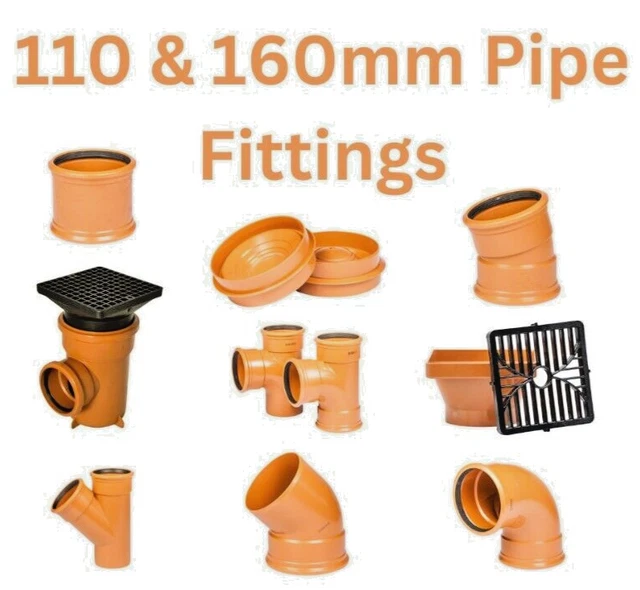 UNDERGROUND DRAINAGE 110MM & 160mm Pipe Fittings Bend Gulley Socket ...