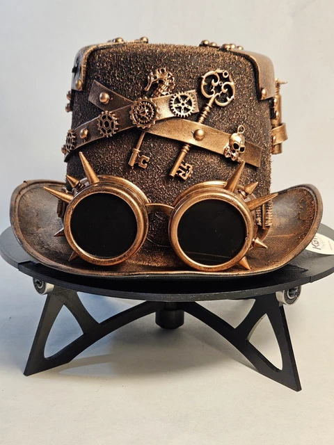STEAMPUNK TIME TRAVELER Style Top Hat Gothic Halloween Goggles W/Spikes ...