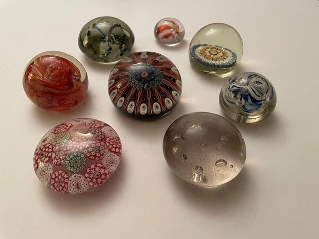 VINTAGE GLASS PAPERWEIGHTS (Eight) £75.00 - PicClick UK