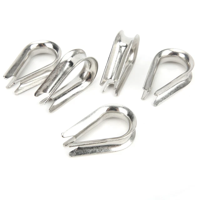 SLK 10MM STAINLESS Steel Marine Wire Rope Clamps Cable Protective Ring ...