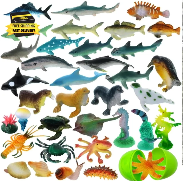 OCEAN SEA CREATURES/ANIMALS Toy Figures, 36 Pcs Mini Assorted under the ...