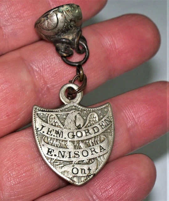 ANTIQUE EAGLE W/ Stars Military Civil War Medal Tag With Purple Stone ...