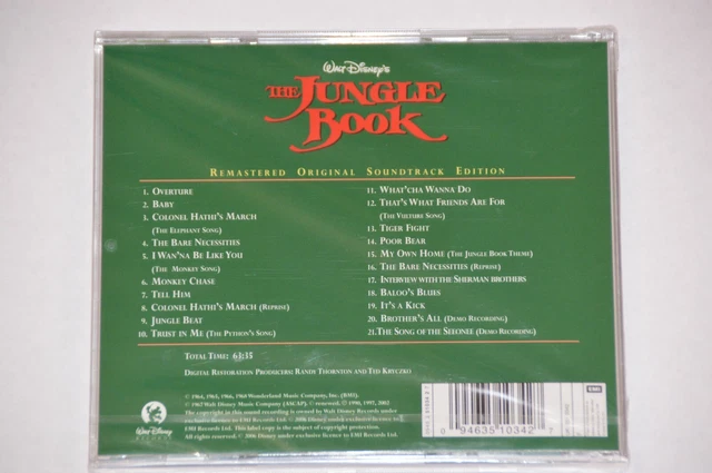 WALT DISNEY THE Jungle Book CD Soundtrack Album New & Sealed £0.99 ...