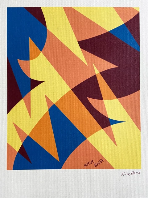 GIACOMO BALLA LITHOGRAPH Biennale 1968 COA Original Numbered in Pencil ...