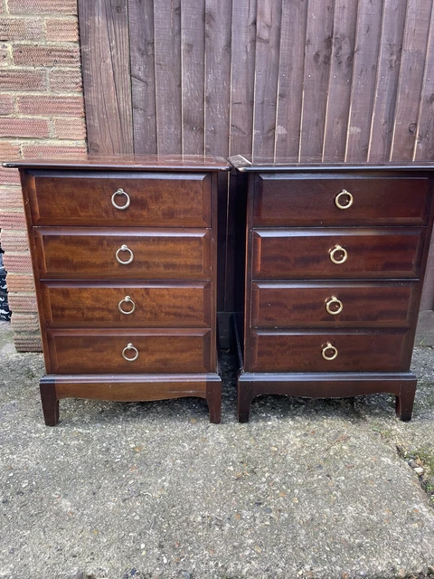STAG MINSTREL BEDSIDE Tables -Pair- 4 drawers £170.00 - PicClick UK