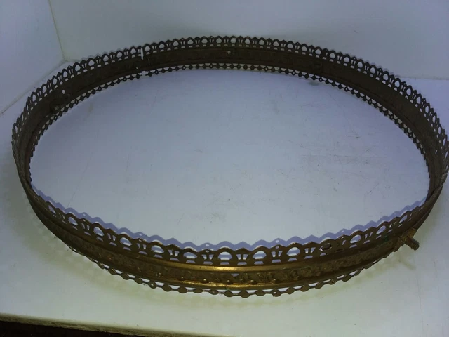 ANTIQUE HANGING OIL Lamp Shade Support Ring Part Brass 14 inch £16.66 ...