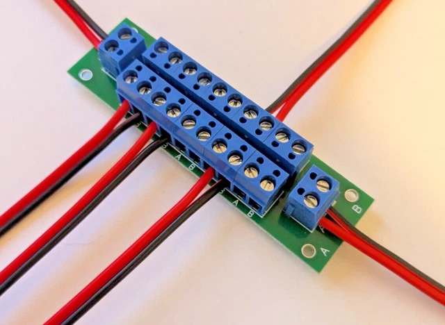 POWER DISTRIBUTION BOARD for DC, DCC and AC Paired 2 channel 12 way ...