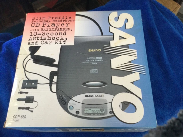 VINTAGE SANYO PORTABLE CD Player Compact Disc CDP-650 NOT TESTED * NIB ...