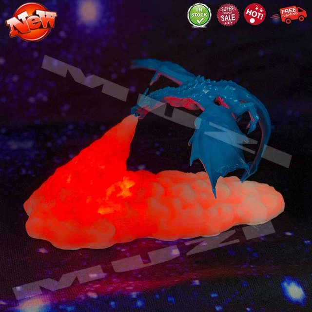 3D PRINTED NIGHT Light USB Charge Fire/Ice Dragon Birthday Gifts (Ice ...