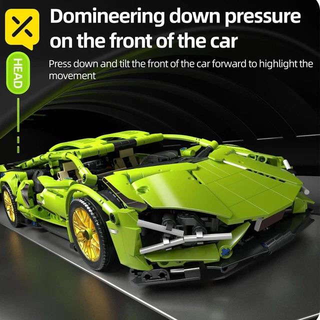 LAMBORGHINI BUILDING BLOCKS Technic Race Car Block Set Gold Plated New ...