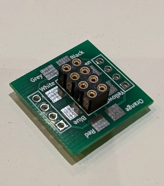 DCC NEM652 8 Pin socket breakout board hard wire solder tabs adaptor ...