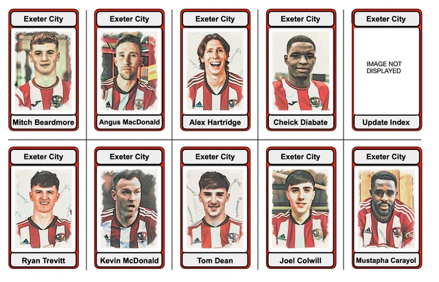 24/25 FOOTBALL - EXETER CITY UPDATES 2025 - Trading Cards by Shirt ...