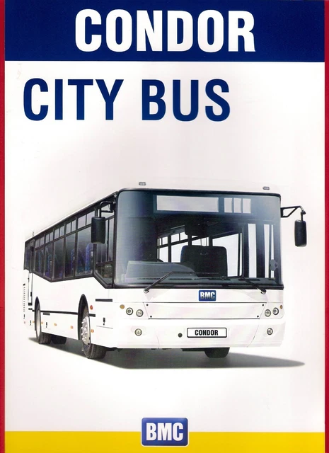BUS MANUFACTURER SPECIFICATION Sheet ~ BMC Condor - City Bus: 45 seats ...
