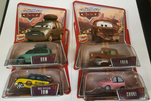 DISNEY PIXAR WORLD of Cars Die Cast lot of 4---Van,Race Official Tom ...