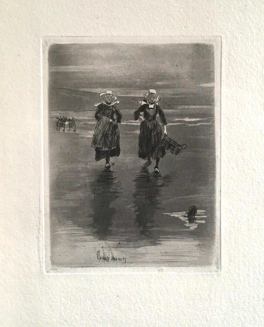 LOUIS MORIN, ANCIENNE gravure à l'eau-forte etching EUR 199,00 ...