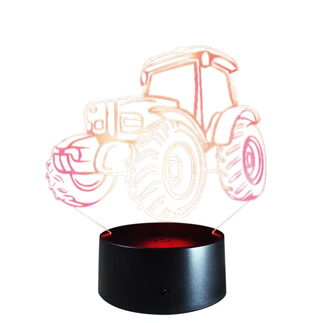 7-COLOR CHANGING 3D Acrylic Illusion USB Light LED Lamp Touch Switch ...