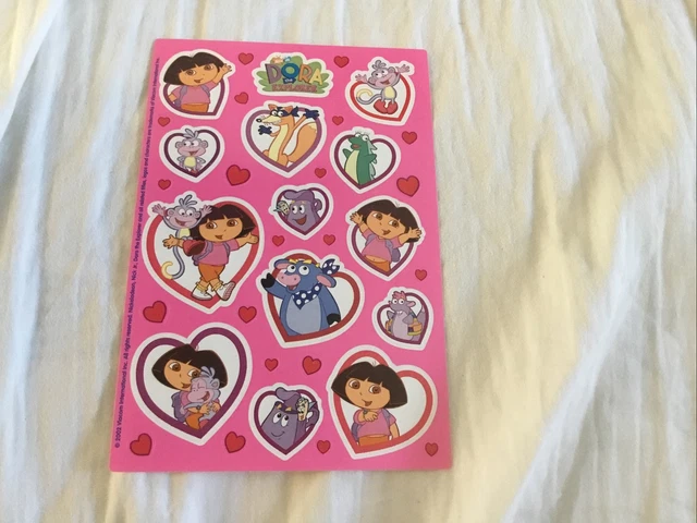 VINTAGE NICKELODEON NICK Jr Dora The Explorer Sticker Sheet Hearts ...