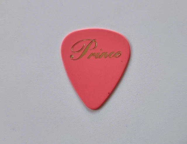 PRINCE VERY RARE Colour!! One Sided Pink/Gold Foil Print Tour Guitar ...