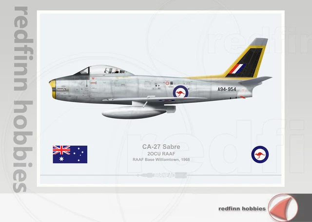 WARHEAD ILLUSTRATED CA-27 Sabre 2OCU RAAF A94-954 Aircraft Print $29.00 ...