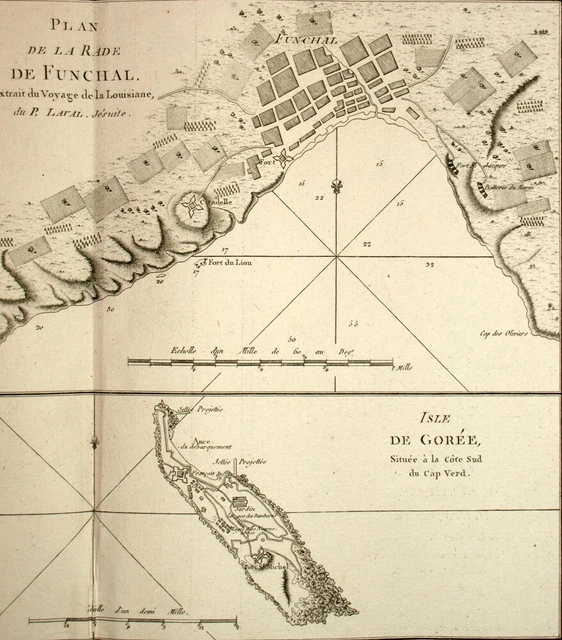 L'ILE DE MADERE et GORÉE carte géographique ancienne 1787 old ...