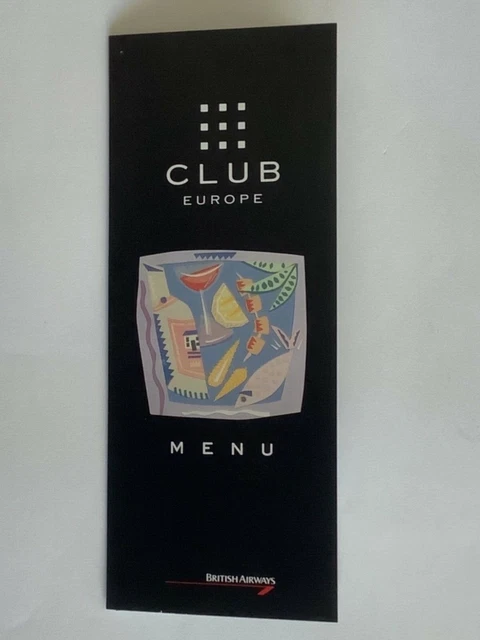 BRITISH AIRWAYS BUSINESS class Club Europe menu - ITL HM 3 - Italian 01 ...