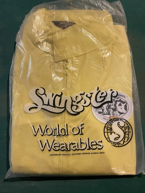 VINTAGE SWINGSTER JACKET Kent Feed Store Yellow Size Extra Large Wind ...