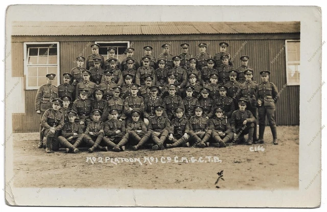 WW1 PLATOON PHOTO Machine Gun Corps soldiers CMGCTB, British Army ...