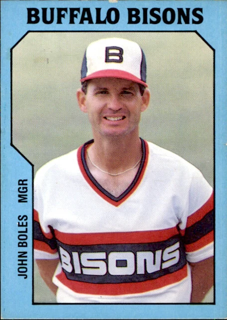 CARTE DE BASEBALL 1985 Buffalo Bisons TCMA #1 John Boles Sarasota ...