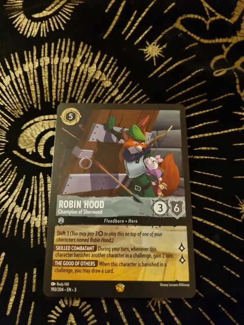 ROBIN HOOD CHAMPION of Sherwood 190/204 Non-Foil Legendary Lorcana Mint ...