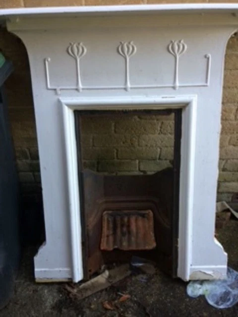 ANTIQUE LARGE ORIGINAL Cast Iron Victorian Edwardian Fire Surround ...