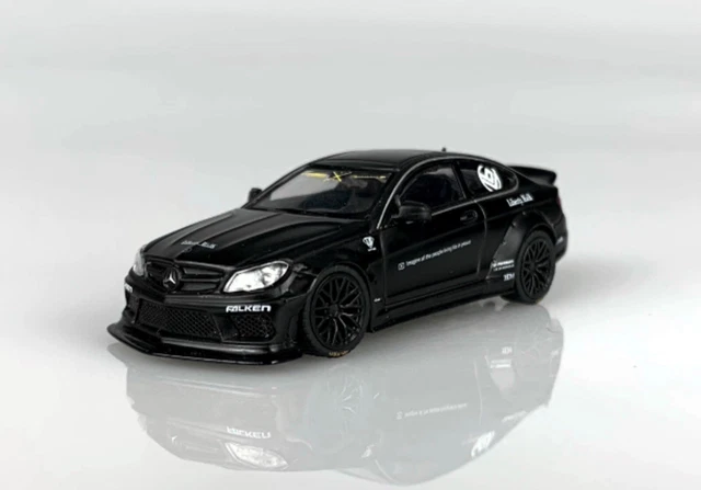 1/64 KJ MINIATURES LBWK Mercedes-Benz C63 Coupé Noir Mat moulé sous ...
