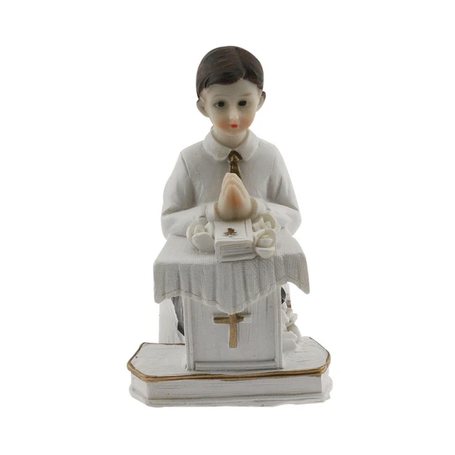 KNEELING COMMUNION BOY podium bible statue cake topper decoration 4 ...