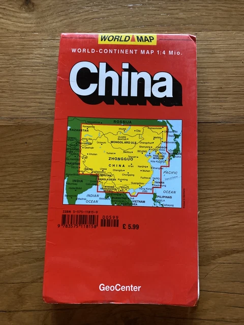 CHINA (GEOCENTER WORLD Maps)- Sheet map, folded 1998 VGC EUR 6,95 ...
