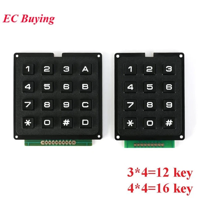 MATRIX SWITCH KEYPAD Array Module 4x4 3x4 12 16 Key Button Membrane ...