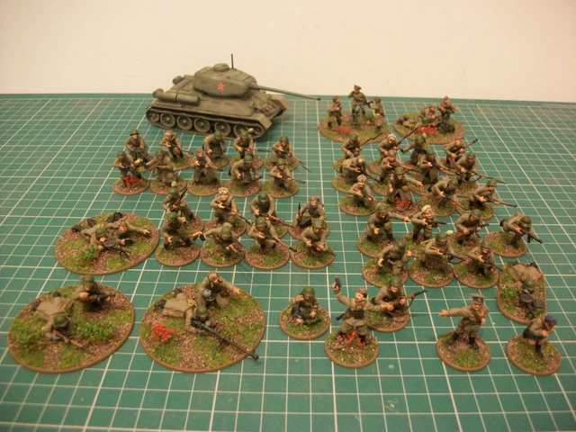 PAINTED 28MM WW2 Bolt Action Soviet infantry 1000 point army miniatures ...