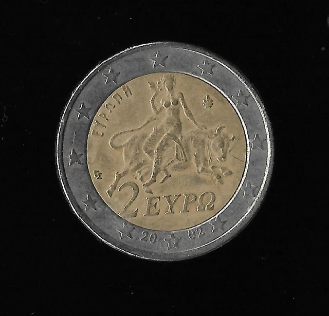 ERROR GREEK 2 euro rare faulty 2002 error 'S' and face Europa (code ...