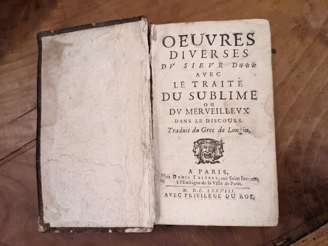 LIVRE ANCIEN-BOILEAU-DESPREAUX-OEUVRES DIVERSES avec le traité du ...