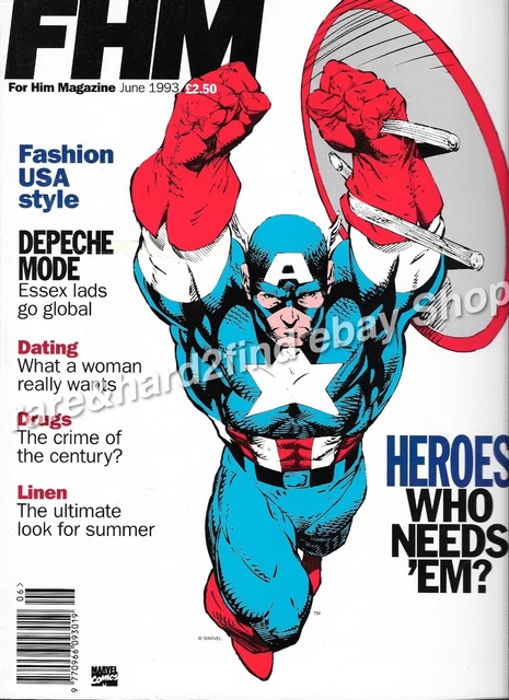 VINTAGE FHM (FOR Him) Magazine Captain America Cover June 1993 No 44 ...