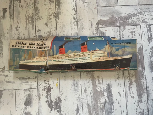 VERY RARE 1960’S 1/600 SCALE QUEEN ELIZABETH 2 KIT BY AIRFIX £52.72 ...