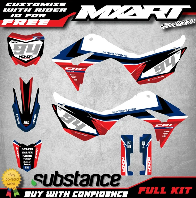 CUSTOM GRAPHICS, FULL Kit Honda CRF 110 2019 2020 2021 FLUID STYLE ...