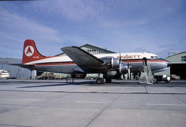 ANSETT, DOUGLAS DC-4, VH-INL, circa early 1970s, aircraft slide £3.50 ...