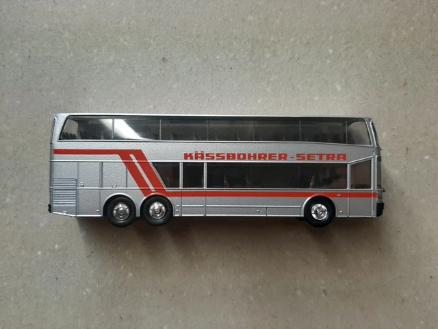 OMNIBUS TRAPANO A legna-Setra S 228 DT Herpa argento con scritta EUR 15 ...
