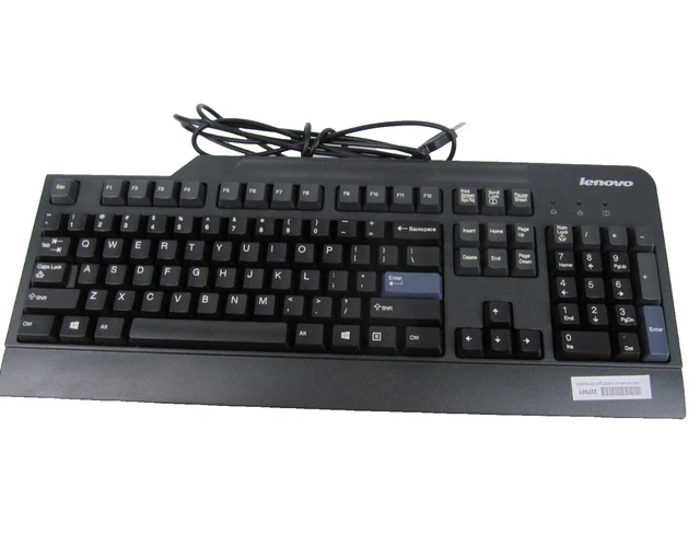 LENOVO USB KEYBOARD KB1021 Black Corded Wired QWERTY English Standard ...
