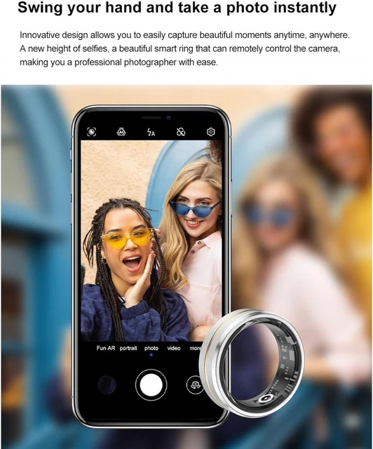 SMART RING HEALTH Tracker, Anello Fitness Tracker Impermeabile IP68 per ...