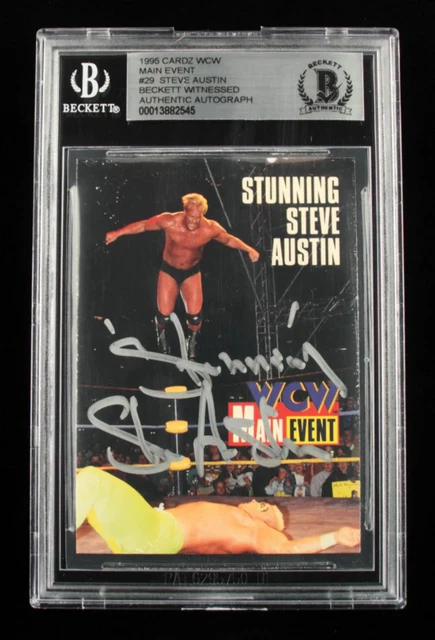 STUNNING STEVE AUSTIN Signed 1995 CARDZ WCW Main Event #29 (BGS) $576. ...