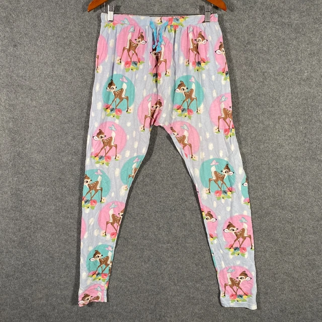 PETER ALEXANDER BAMBI Pyjama Pants Womens Extra Small Pink Disney Pull ...